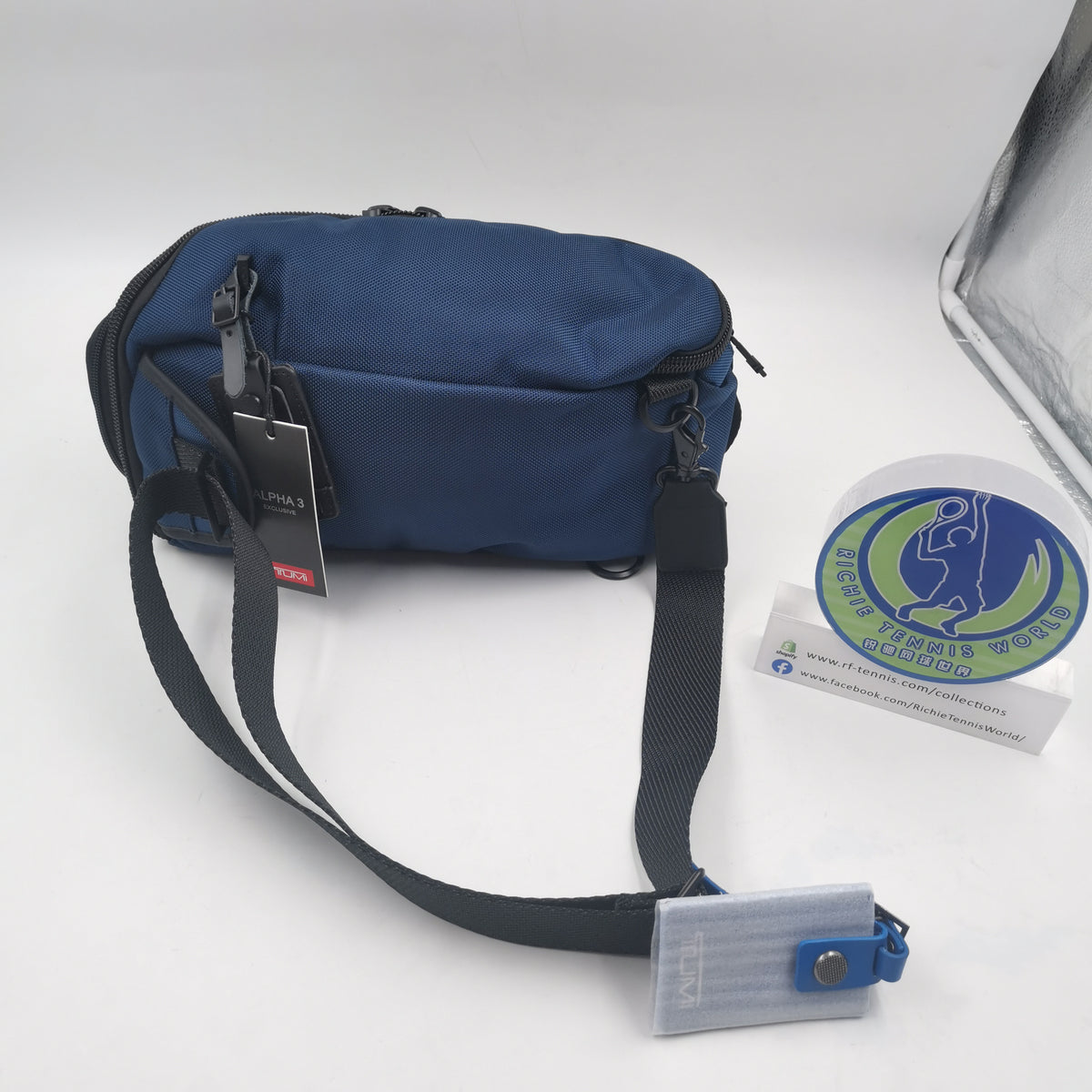 TUMI Alpha Large Kelly Sling Bag Blue/ Black – Richie Tennis World