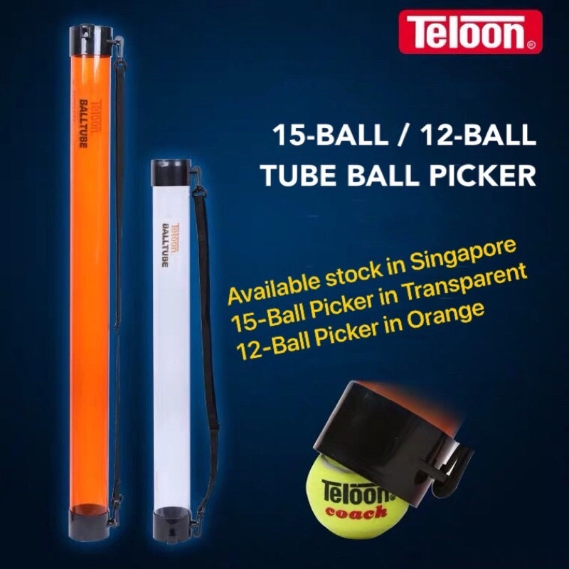 TELOON 12 BALL ORANGE TUBE PICKER – Richie Tennis World